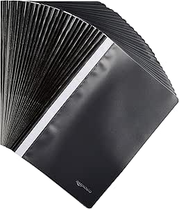 Amazon Basics A4 Project Folder - Black (Pack of 25) : Amazon.co.uk ...