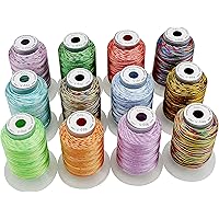New brothread 12 Colors Variegated Polyester Machine Embroidery Thread ...