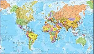 Maps International - World Map - Front Sheet Lamination - 84.1cm (w) x ...