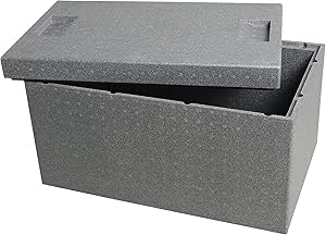 CLIMAPOR Thermobox groß aus Styropor, grau – Volumen: 54,5 x 35 x 30 cm ...