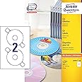 Avery L6043-100 Self-Adhesive CD Labels, 2 Labels Per A4 Sheet : Amazon ...