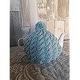 Duck egg colour hand knitted cable tea cosy : Amazon.co.uk: Handmade ...