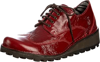 Fly London Women's Menu Leather Patent Red Wedges Heels P210663008 3 UK ...