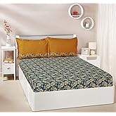Buy Amazon Brand - Solimo Diamond Dreams 144 TC 100% Cotton Double Bedsheet with 2 Complimentary ...