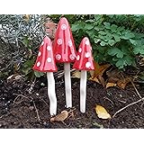 Set Of Four Coloured Resin Mushroom or Toadstool Garden Ornaments ...