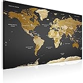 murando - Pin Board World Map 120x80 cm/48"x32" 1 piece Cork Board On ...