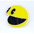 Pac Man Smiley Face Kids Children Embroidered Iron On Patch Yellow ...