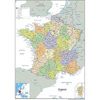Carte de France des régions administratives - souple | plastifiée ...