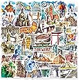 50 Pieces World Landmarks Stickers Scenic Luggage Decals,Tourism ...