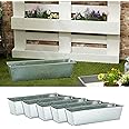 Zinc Plant Box for Euro Pallets 38 x 13 x 9 cm Set of 6 : Amazon.co.uk ...