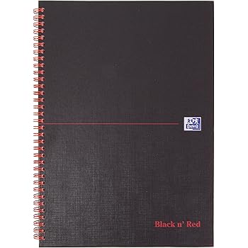 Oxford Black n' Red A4 Matt Hardback Wirebound Notebook, Ruled, 140 ...