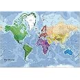 Tiger Moon A1 Vinyl World Political/Physical Map for Display/Hanging on ...