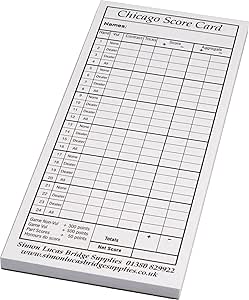 Chicago Bridge Score Cards - Bumper Size - 100 Games Per Pad: Amazon.co ...