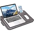 LapGear Elevation Lap Desk with Booster Cushion -Gray Woodgrain - Fits up to 17.3 Inch Laptops ...