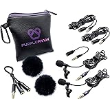 Purple Panda Lavalier Lapel Microphone Kit - Clip-on Omnidirectional ...
