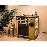 SpeedX Home Bars - Model X Home Bar Cabinet Wooden Vinyl & Matt Gold Finish with Built in 30L ...