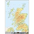 Detailed Physical Map of Scotland - Size 100 x 70 cm - Paper Laminated ...