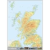 Detailed Physical Map of Scotland - Size A0-84.1 x 118.9 cm - Paper ...