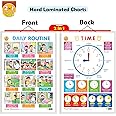 2 in 1 Daily Routine and TIME Early Learning Educational Chart for Kids ...