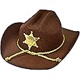 I LOVE FANCY DRESS U.S AMERICAN SHERIFF - STURDY COWBOY HAT WITH BROWN ...
