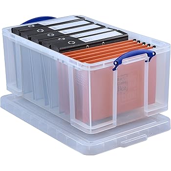 EXTRA LARGE CLEAR PLASTIC STORAGE BOX WITH LID 133 LITRE: Amazon.co.uk ...