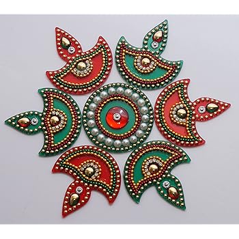 Buy Curiocity Handicraft Designer Rangoli, 12 Inch Dia - 7 Piece Set ...