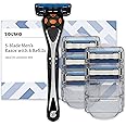 Amazon Brand - Solimo Male 5 blade men's razor with 6 refills : Amazon ...