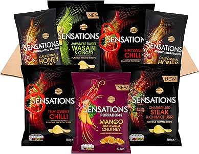 Sensations Around The World Exotic Flavours Crisps Box (7 Sharing Bags ...
