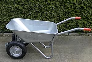 Brouette avec 2 roues, 100L, acier inoxydable, robuste, revêtement ...