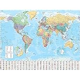 Maps International Giant World Map - Classic Large World Map Poster ...