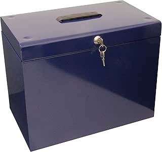 Cathedral Metal A4 File Box - Blue: Amazon.co.uk: Office Products