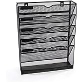 ADEPTNA Heavy Duty Wall Mounted 6 Tiers Magazine Literature Holder Rack ...