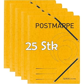 Herlitz Einschlagmappe A4, Postmappe, 1 Stück, gelb mit Gummizug ...