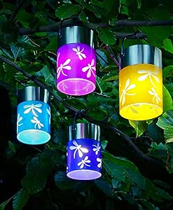 Solar Projection Hanging Garden Lantern Light (Four Pack) : Amazon.co ...