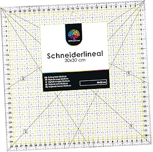 OfficeTree Schneiderlineal - 30 x 30 cm - Patchworklineal Lineal zum ...