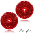 AGRISHOP Red Trailer Round Reflectors,Pack of 2,with Screws,E9-Approved ...
