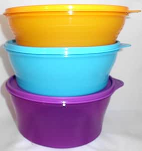 1a TUPPER Schüssel-Set FRISCHE TURM - 1,0+1,4+1,9l --- flieder türkis ...