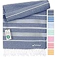 Fit-Flip Serviette de Plage hammam – Fouta en Coton 100% – Drap Turque léger à séchage Rapide ...