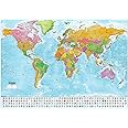 World Map with flags XXL Giant Poster - 2018 - MAPS IN MINUTES® 140cm x ...
