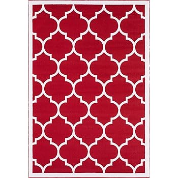 Flair Rugs Abstract Collage Pure Wool Hand Carved Rug, Red, 120 x 180 ...