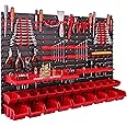 Storage System Wall Shelf 115 x 78 cm, Tool Holders, 23 Pieces Stacking ...