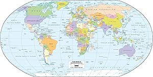 Robinson Projection World Map Poster: Amazon.co.uk: Kitchen & Home