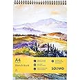 Amazon Brand - Solimo A4 Sketchbooks, Spiral-Bound, Professional-Grade Sheets, Compatible with a ...
