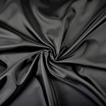 BLACK POLYESTER SILKY SATIN FABRIC LINING MATERIAL DRESSMAKING "FREE ...