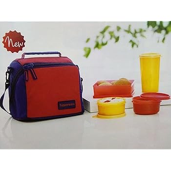 Buy Tupperware Executive Plastic Lunch Set with Bag, 4-Pieces Online at ...