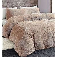 LS HOME Laura Secret Long Fluffy Teddy Duvet Cover Sets,Pillow Case Hug And Snug Fleece Faux Fur ...