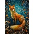 Magical Fox Art Birthday Card - Large A5 : Amazon.co.uk: Stationery ...