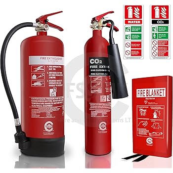 Small Office Fire Safety Pack. Fire Extinguisher set with double stand ...