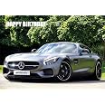 Happy Birthday Mercedes Benz AMG Sports Car Greeting Card 125mm x 178mm ...