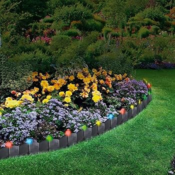 Parkland® Instant Brick Effect Border Lawn Edging with LED Solar Lights ...